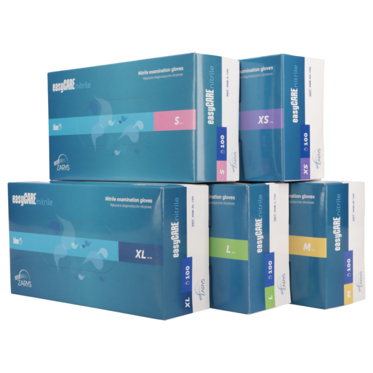 "easyCare BLUE" nitrilinės pirštinės be pudros, L dydis 100 vnt. - Hidromedica